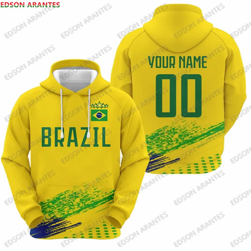 Custom Brazil Flag Hoodie Sweatshirt Brazilian Tracksuit Brasil ...