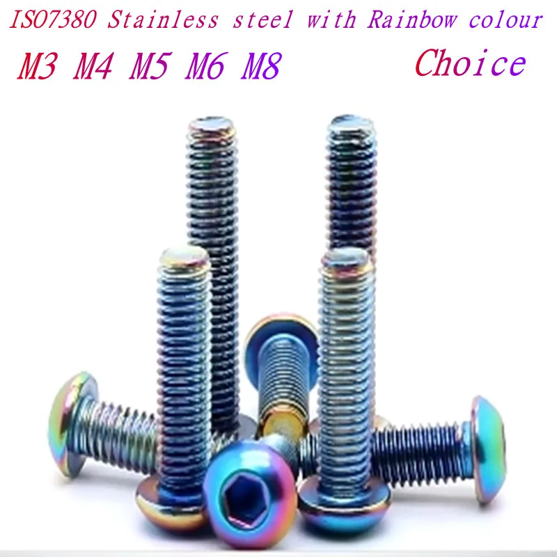 5pcs-10pcs-Motorcycle-304-Stainless-Steel-Rainbow-Round-Button-Head ...
