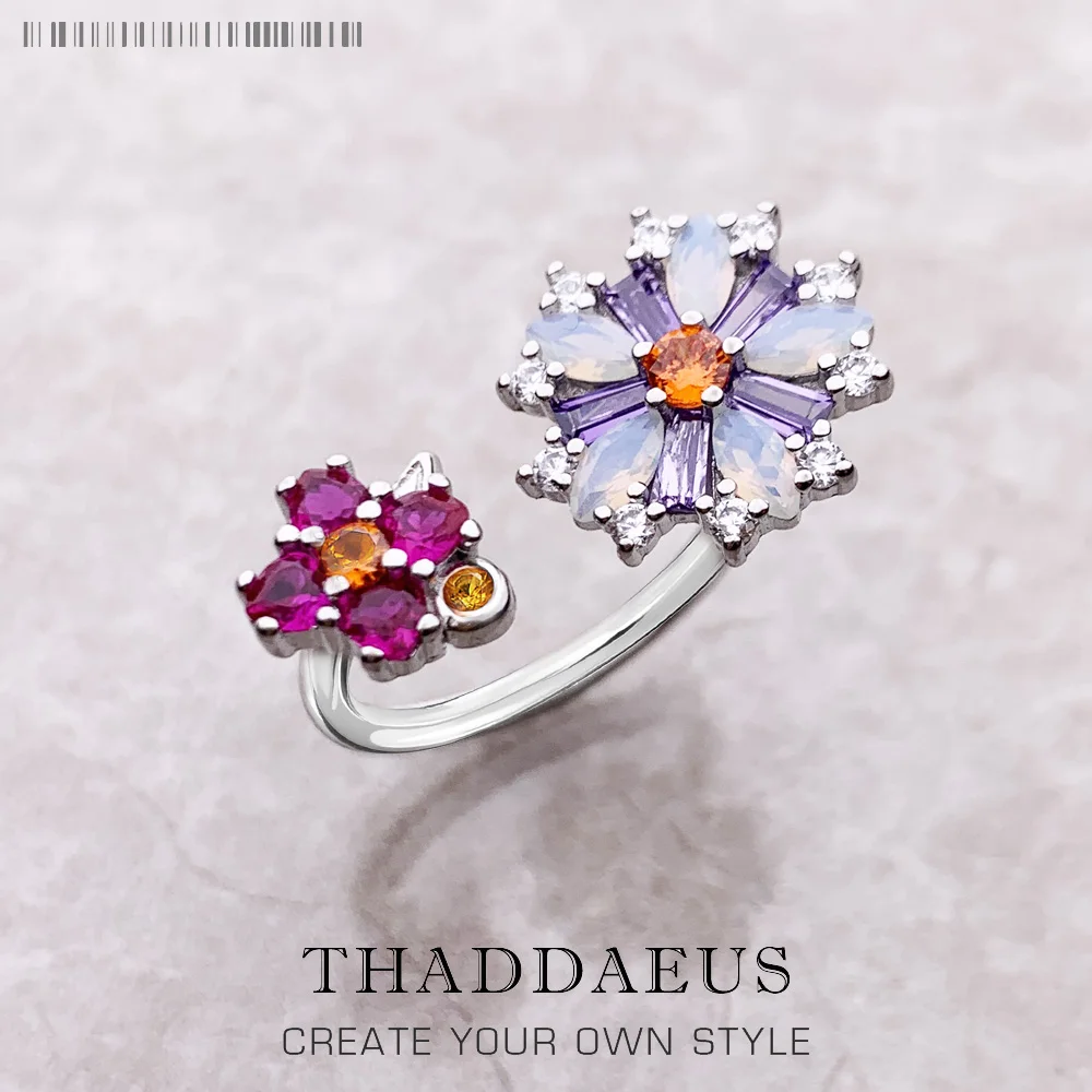 Anillo-de-flores-para-mujer-de-estilo-europeo-piedras-coloridas-joyer-a ...