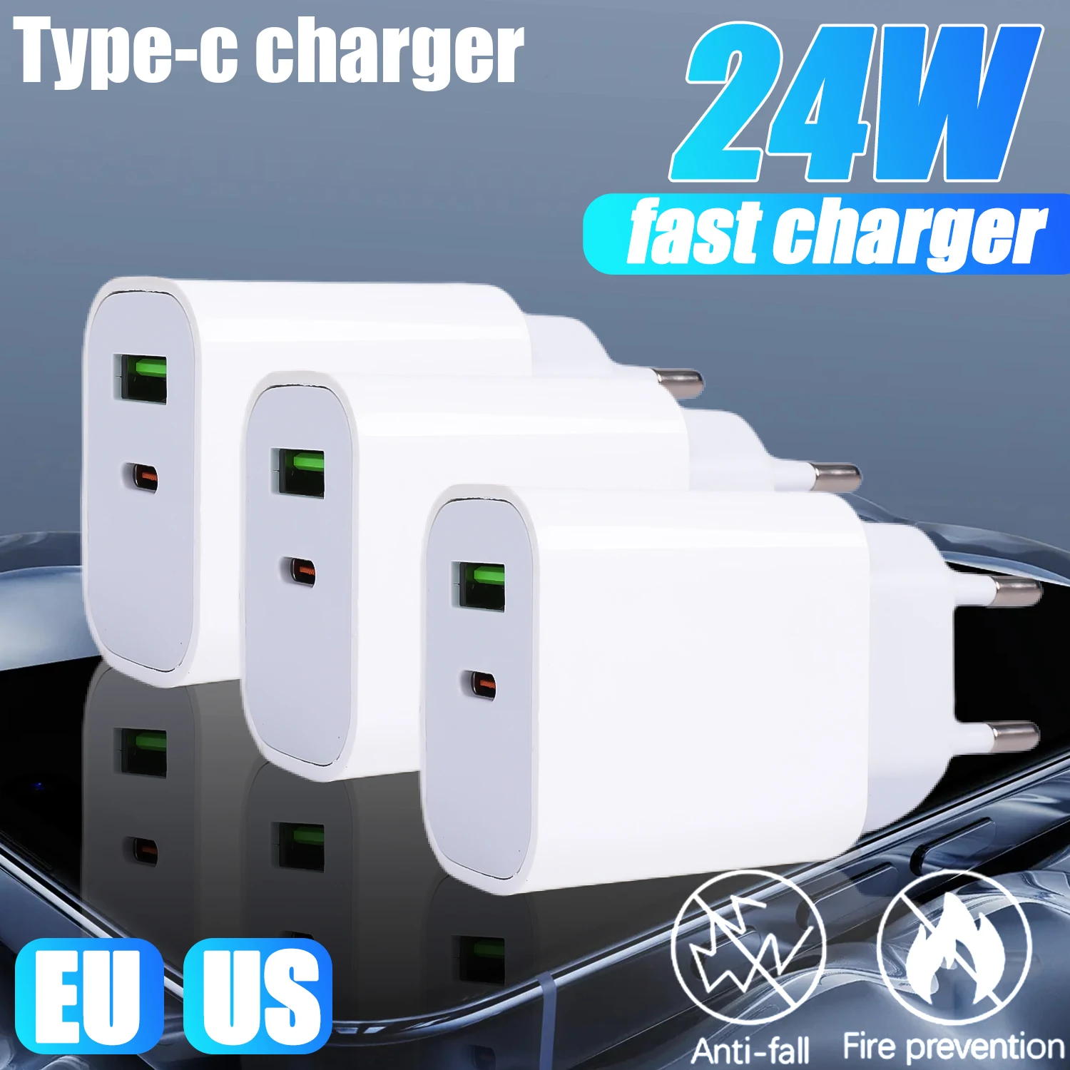 5V 2.4A USB PD Fast Charger for iPhone iPad Samsung Xiaomi Mi Huawei ...