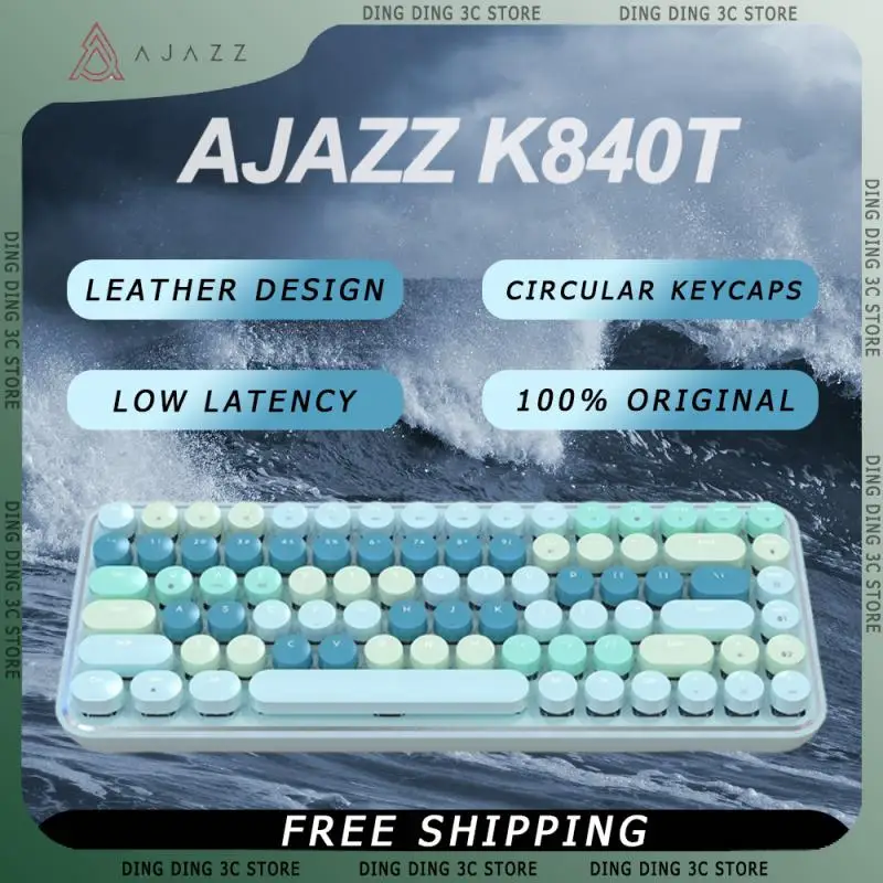 AJAZZ-K840T-Bluetooth-Mechanical-Keyboard-3-Mode-84keys-Circular ...