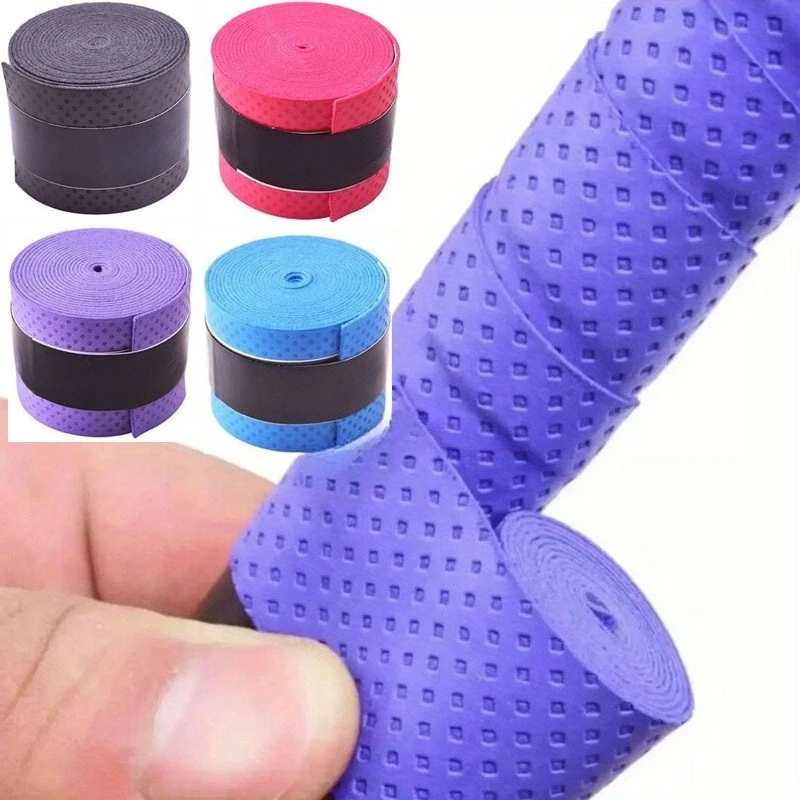 2pcs Anti-Slip Sweat Absorbent PU Fabric Racquet Grip Tape for Tennis ...