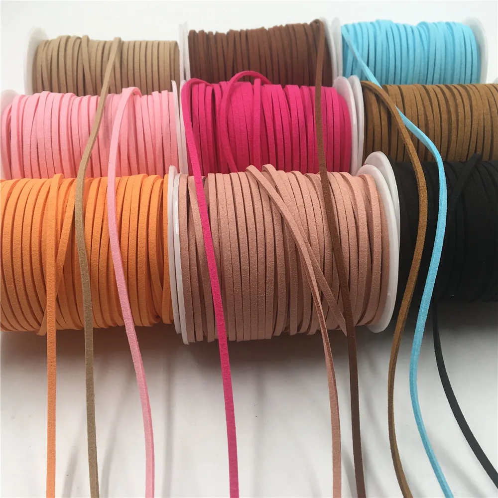 2-6MM-5yards-Flat-Faux-Suede-Braided-Cord-Leather-Korean-Velvet-Leather ...