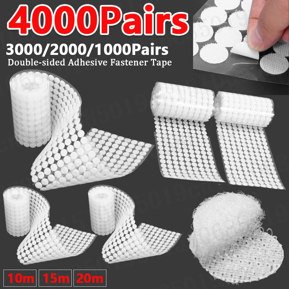 4000-1000-Pairs-Self-Adhesive-Fastener-Tape-Dots-10-15-20mm-Adhesive ...