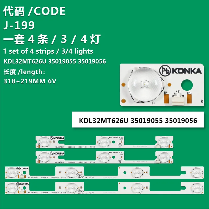 KIT-4-LED-backlight-strip-suitable-for-Konka-KDL32MT626U-4LED-3LED ...