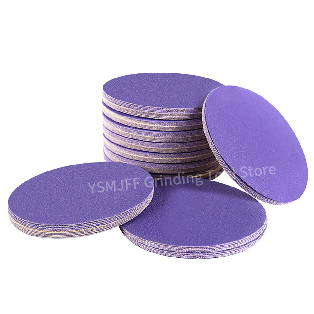 100PCS 6Inch/150mm Purple Ceramic Sanding Discs,6" No-Hole Hook and ...