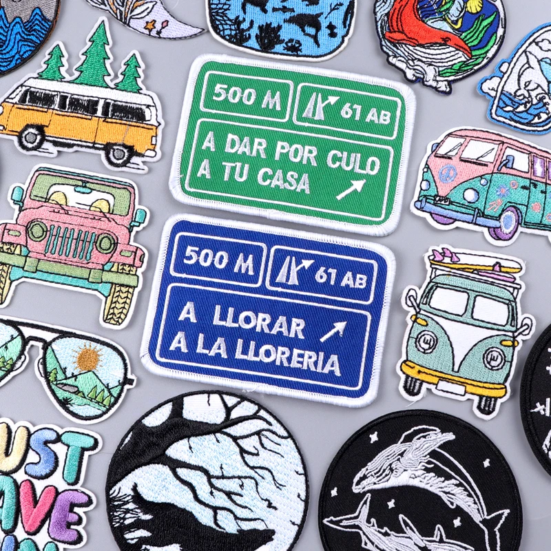 Parches bordados para planchar en LA ropa, insignia DIY para mochila ...