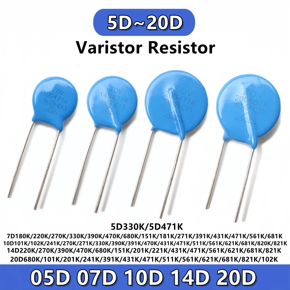 20PCS Varistor Resistor 05D 07D 10D 14D 20D 05D330K 220K 391K 431K ...