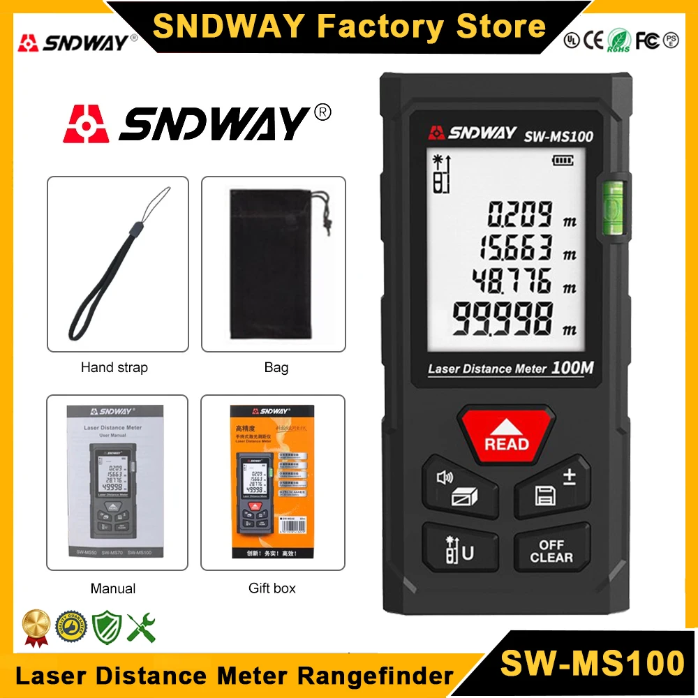 SNDWAY-Laser-Distance-Meter-SW-MS50-MS70-MS100-Rangefinder-Digital ...