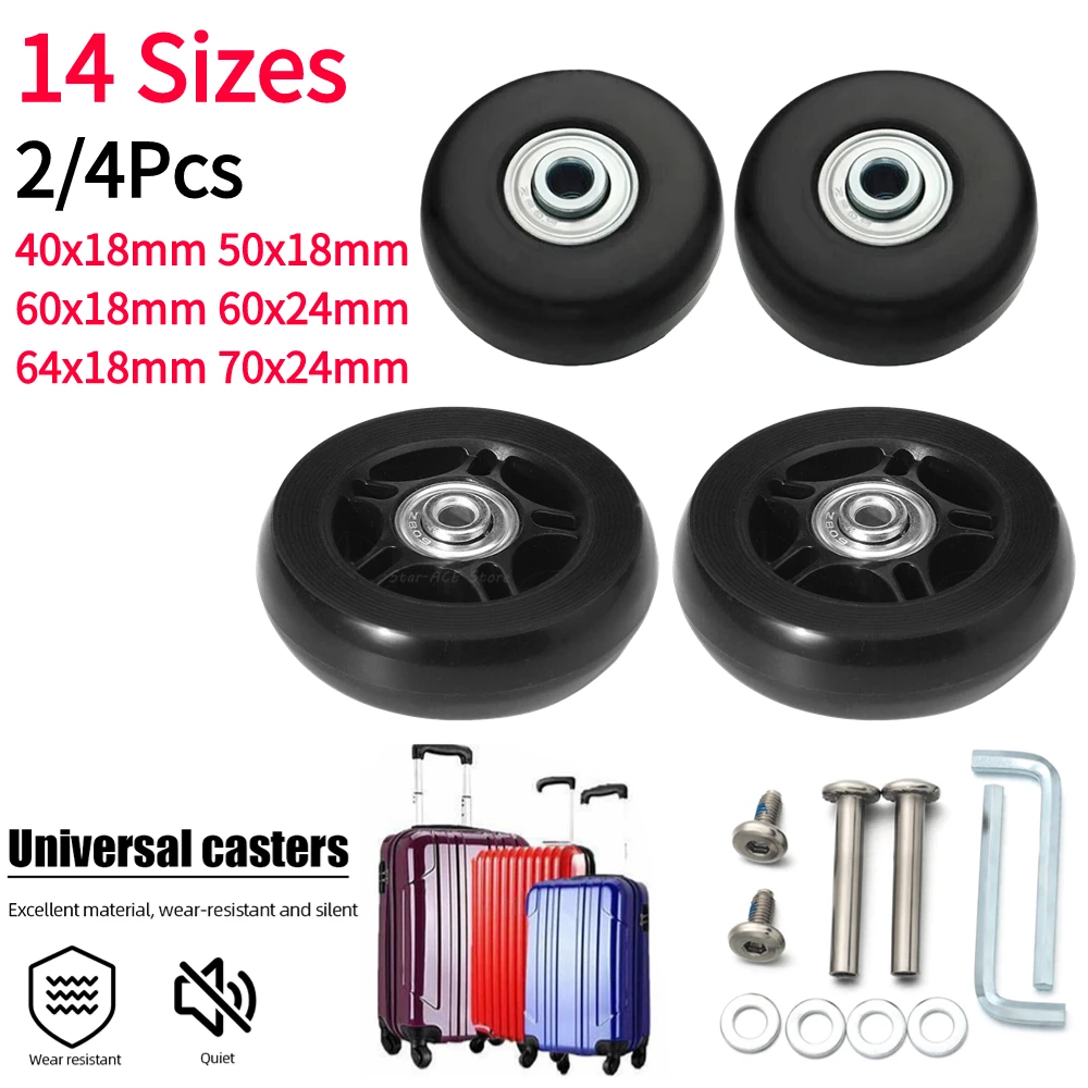 1-2Pair-Luggage-Wheels-40-50-60mm-Rubber-Casters-Mute-Trolley-Case ...