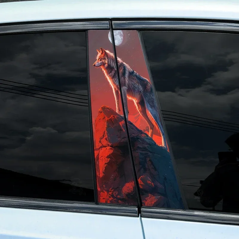 1PC-Red-Wolf-Car-Stickers-Auto-B-Pillar-Waterproof-Vehicle-Center ...