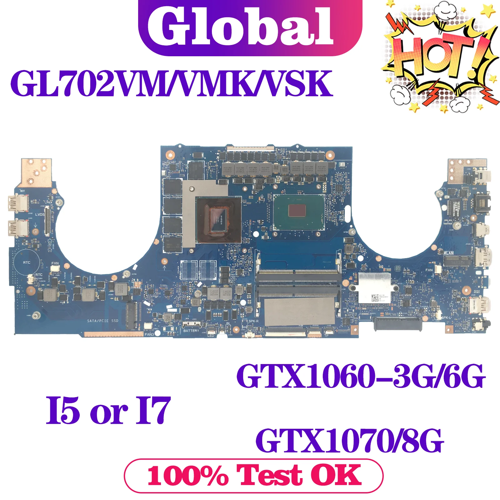 KEFU-GL702VM-Laptop-Motherboard-For-ASUS-FX70V-GL702VMK-GL702VSK ...