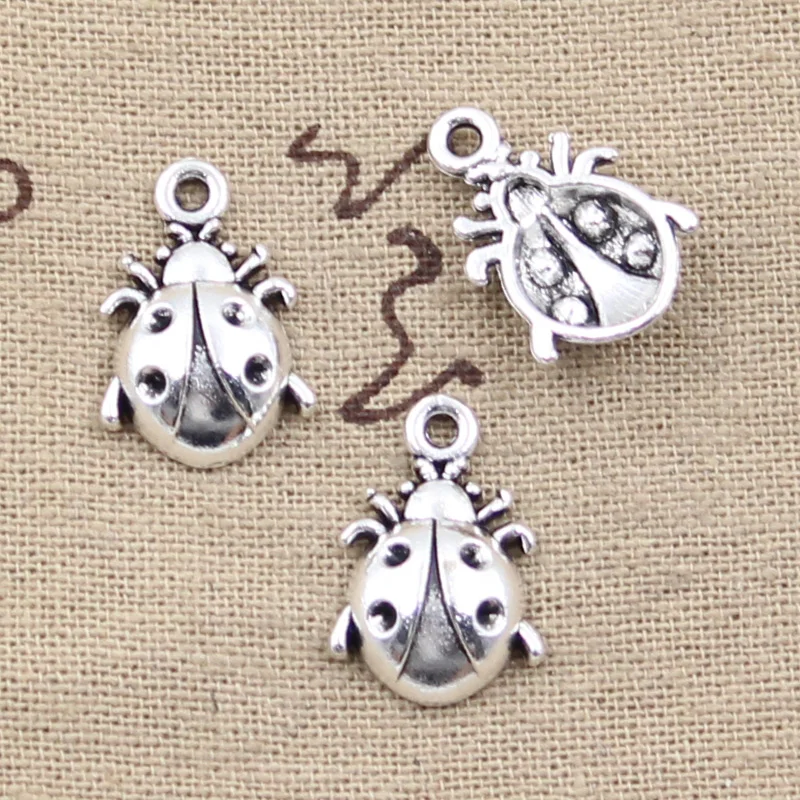 20pcs Charms Ladybug Bug 19x13mm Antique Silver Color Plated Pendants ...