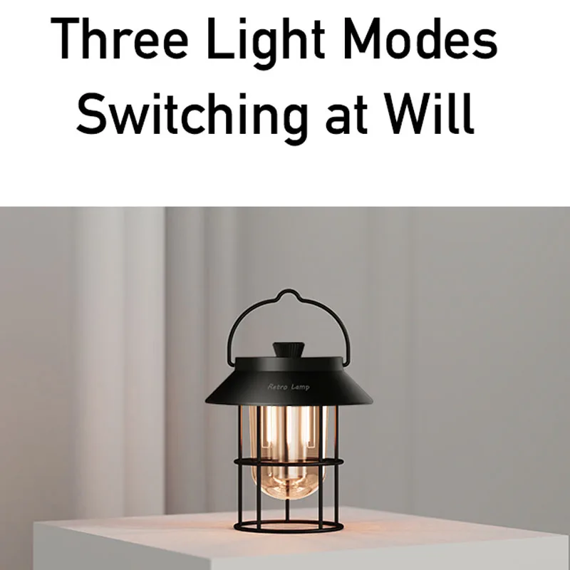 Portable Retro Camping Lantern Outdoor Bedroom study Hanging Tent Light ...
