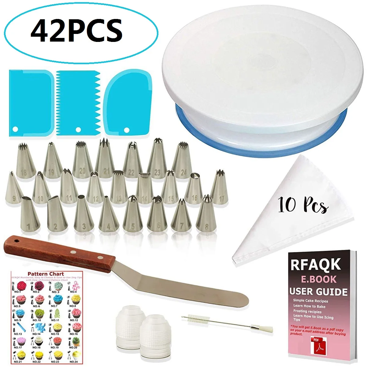 42PCS-Set-Cake-Decorating-Tools-Set-Cake-Turntable-Baking-Pastry ...