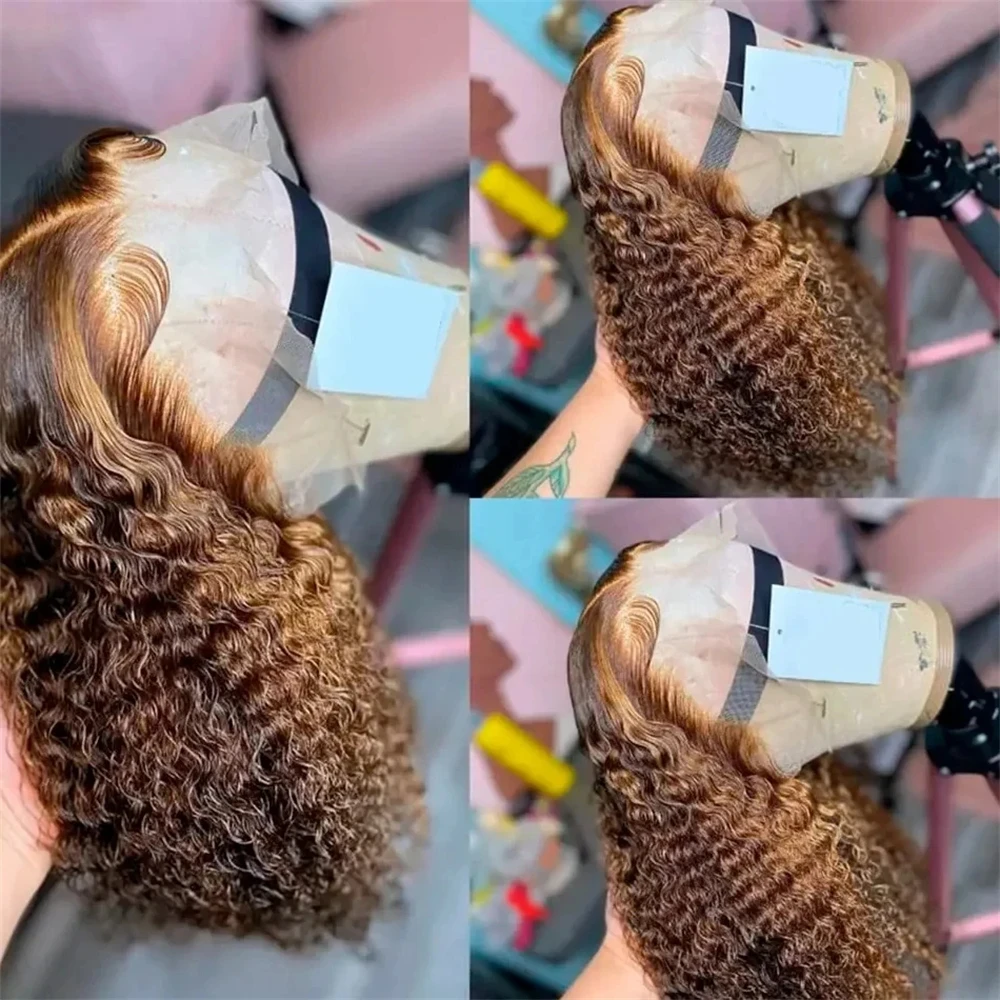 Highlight-Deep-Wave-Short-Bob-Wig-4-27-Color-Curly-13x4-Lace-Front-Wig ...