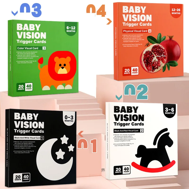 3 to 6 Months Vision Trigger Cards Early Education Cards Training ...