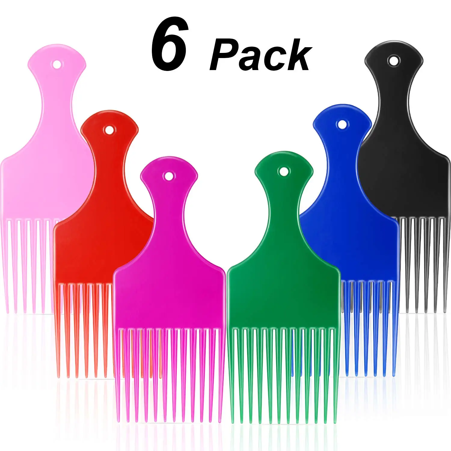 6-12-24pcs-Hair-Pick-Comb-Fist-Hair-Picks-for-Afro-Hair-Plastic-6-5inch ...