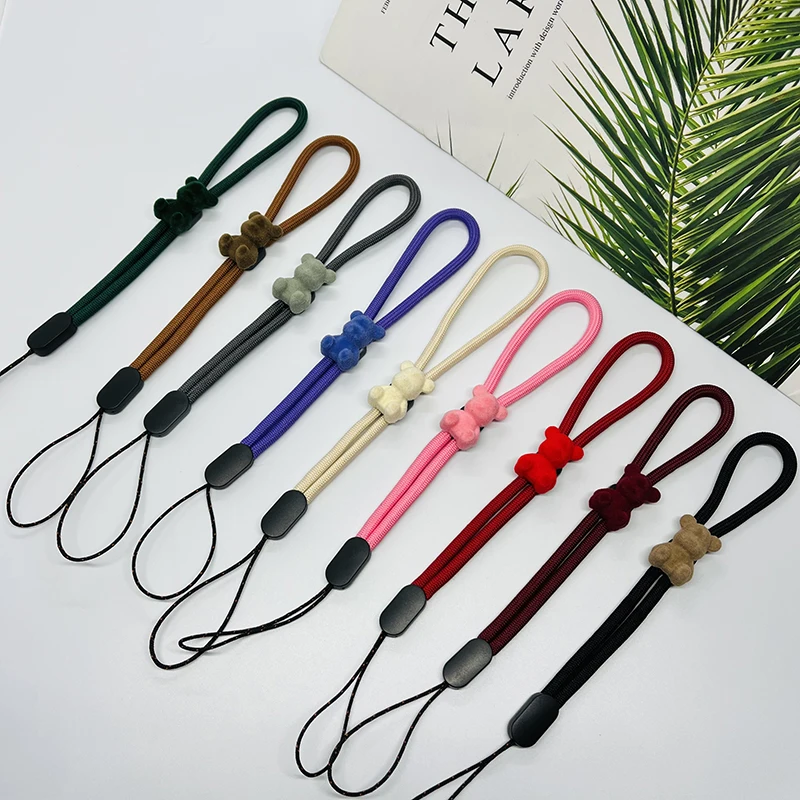Mobile-Phone-Lanyard-Cartoon-Simple-Bear-Lanyard-Short-Fluff-Wrist ...