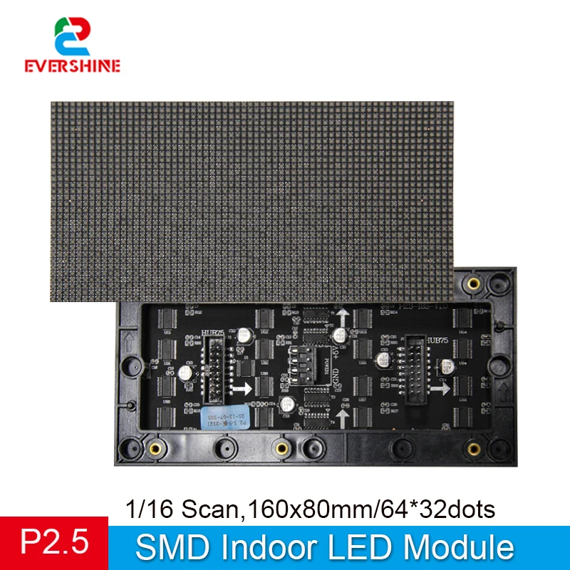 P2.5 Indoor 64*32dots RGB Full Color LED Dot Matrix Panel For 128*32 ...