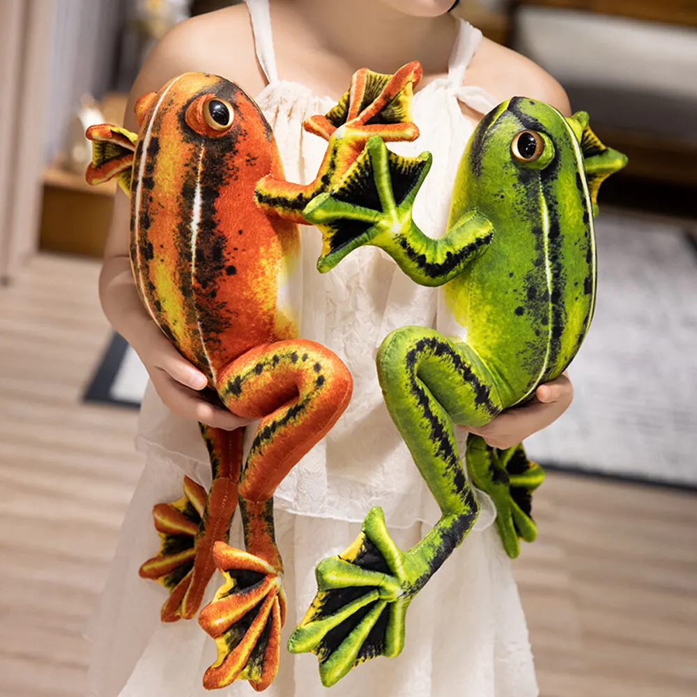 Simulated Colorful Frog Plush Pillow Lovely Stuffed Squishy Lifelike ...