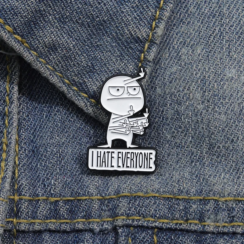 I-Hate-Everyone-Enamel-Pins-Custom-Stickman-Middle-Finger-Brooches ...