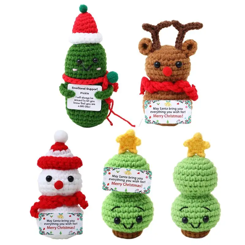 Christmas Crochet Dolls Ornaments Snowman Christmas Tree Handmade Plush ...