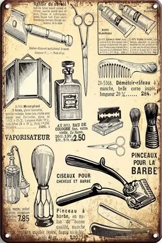 CN-Tin Sign Vintage Metal Sign Barber Shop Kit for Barbershop Metal Tin ...