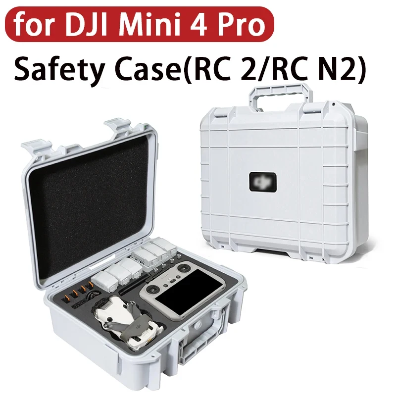 for DJI Mini 4 Pro Safety Box White Carring Case RC 2/RC N2 Storage Box ...