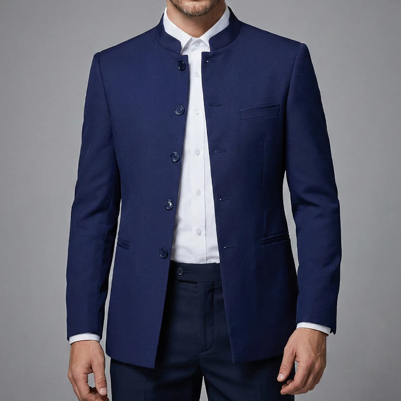 Timeless Blue Breasted Suit Jacket for Men | Essential for Funerals ...