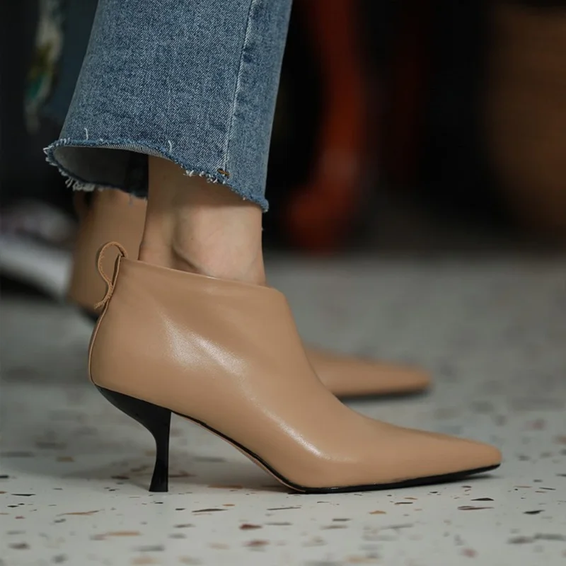 European-Sexy-Women-Shoes-Pointed-Toe-Female-White-Shoes-Size-43-Ankle ...