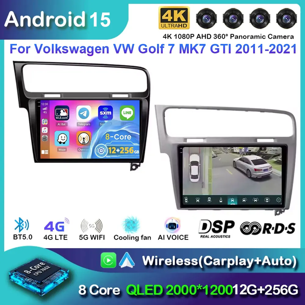 Android 15 Car Radio Carplay For Volkswagen VW Golf 7 MK7 GTI 2011 ...