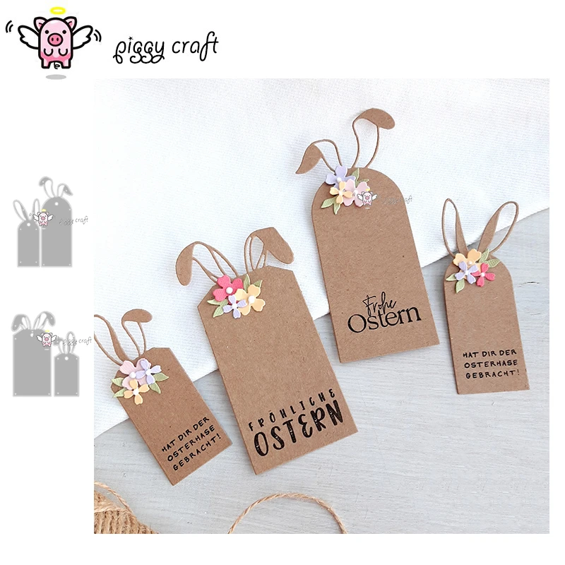 Piggy Craft Metal Cutting Dies Cut Die Mold Easter Bunny Tag Scrapbook ...