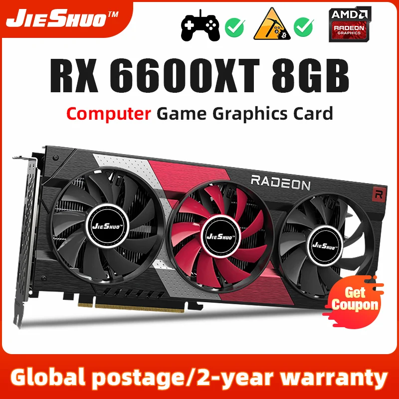 JIESHUO-RX6600XT-8GB-Video-Card-RX-6600XT-8G-GDDR6-128-Bit-graphics ...
