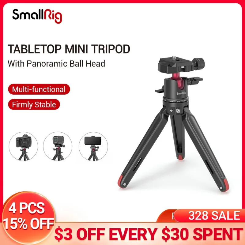 SmallRig Universal Tabletop Mini Tripod with Panoramic Ball Head For ...