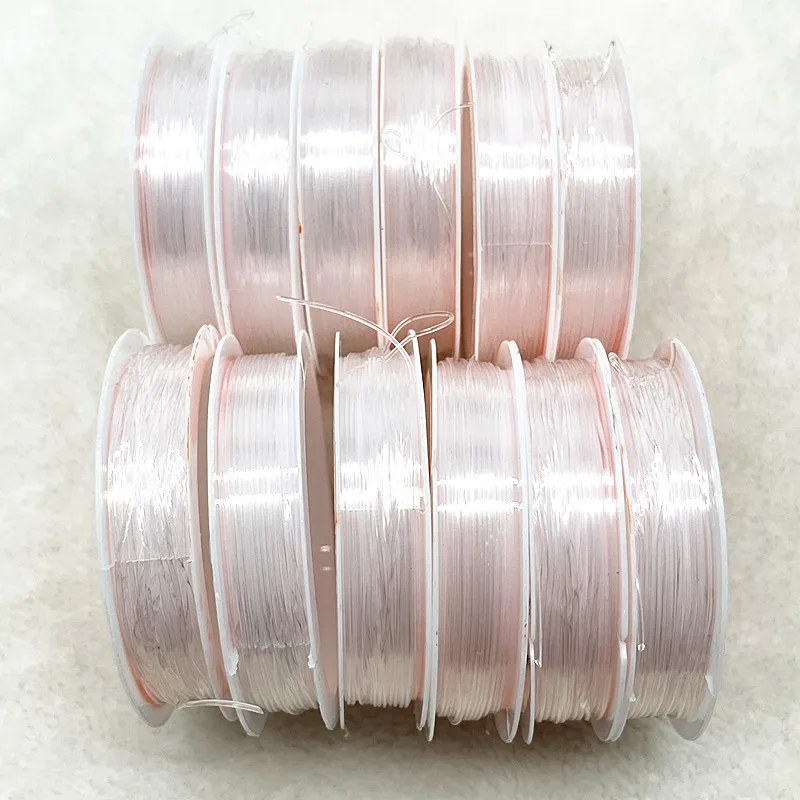 New 0.5/0.6/0.7/0.8/1.0mm Transparent Elastic Rope Round Crystal Line ...