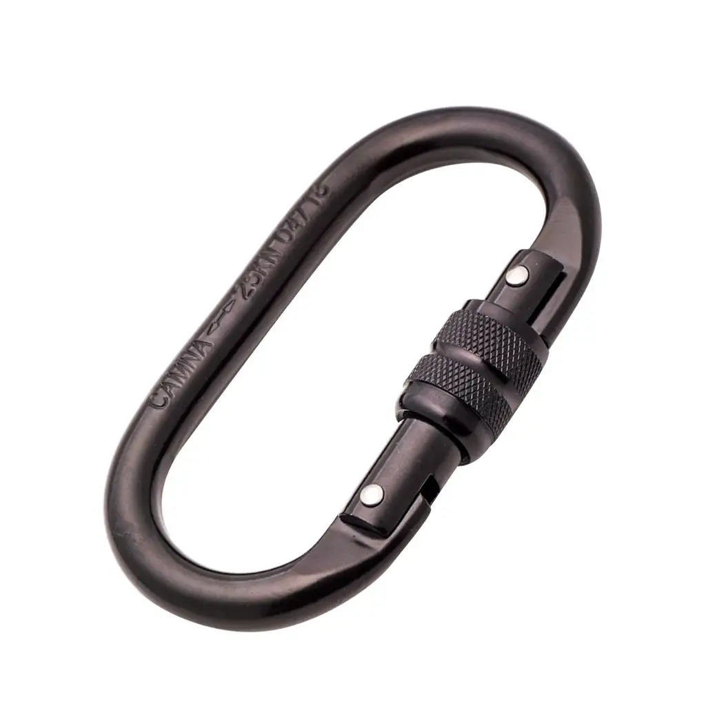 Alloy-Steel-Oval-Shape-25KN-High-Strength-Screw-Locking-Carabiner ...