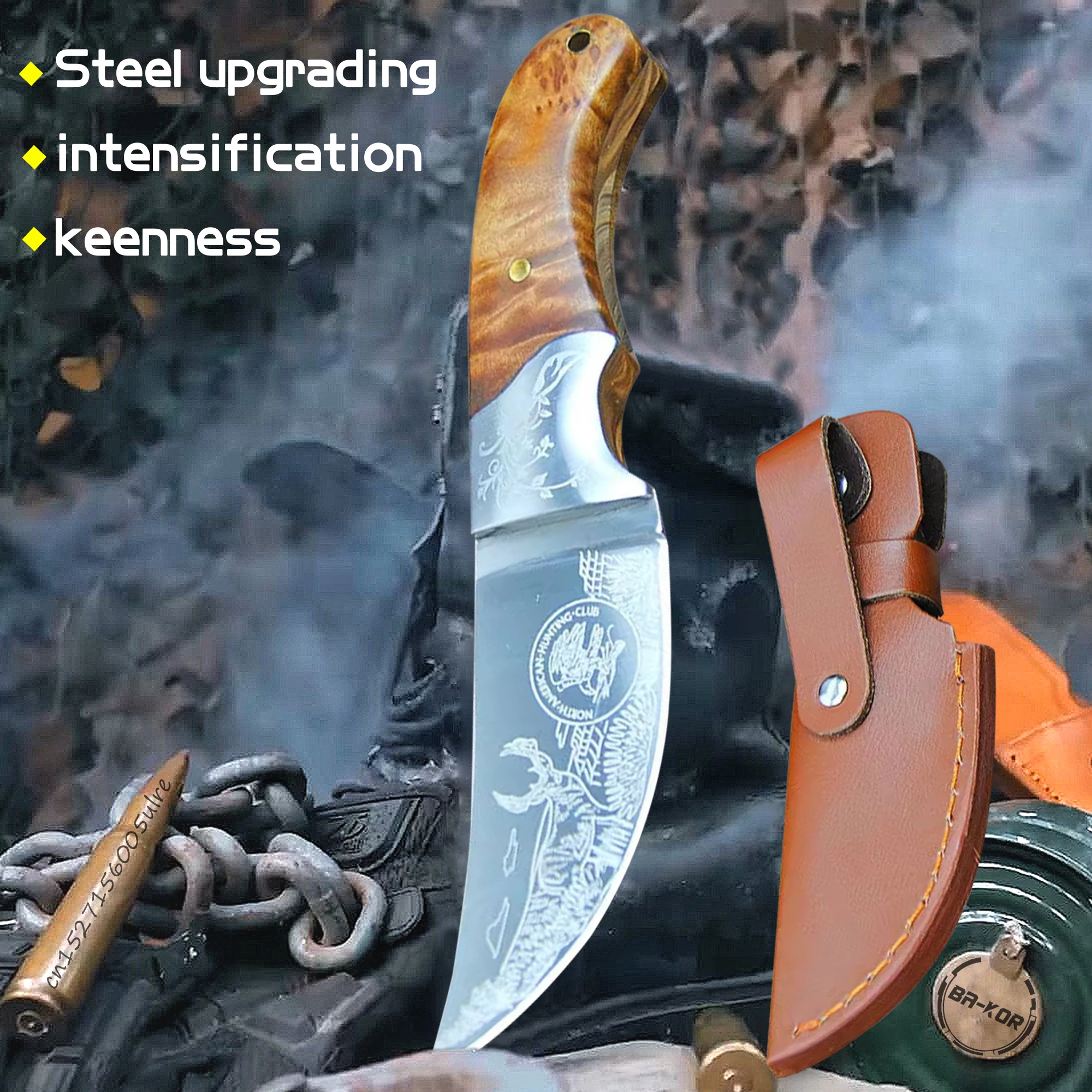 High-quality-shadow-wood-camp-straight-blade-outdoor-survival-tactics ...