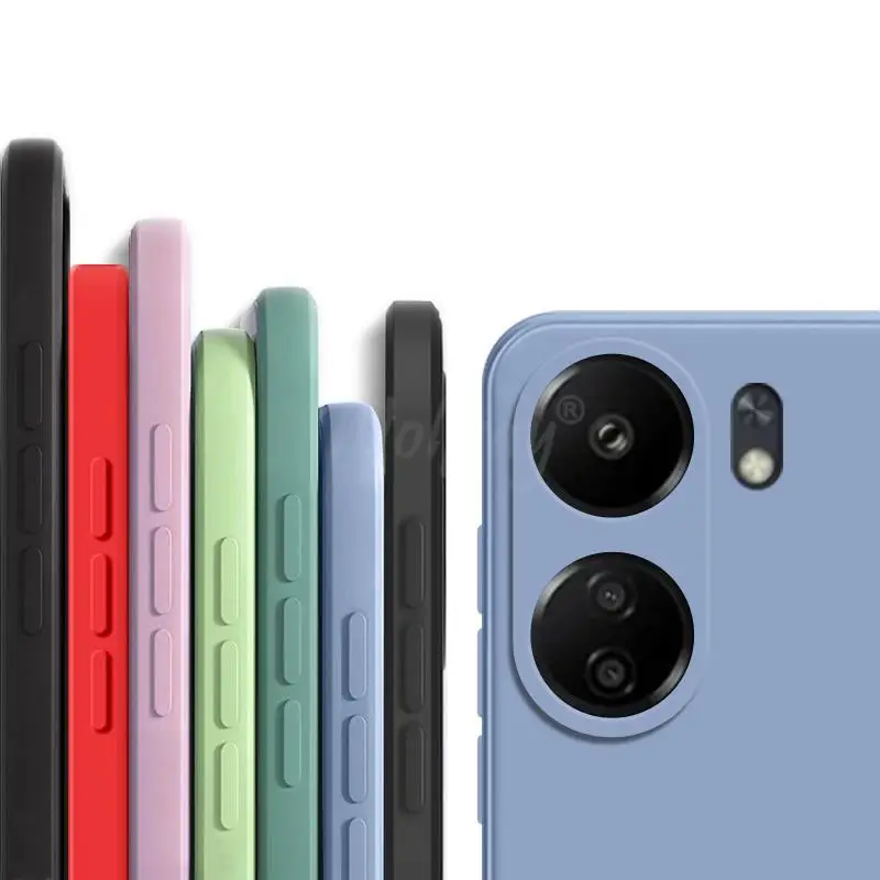 For Xiaomi Redmi 13C Case Liquid Silicone Plain Rubber Fundas Protector ...