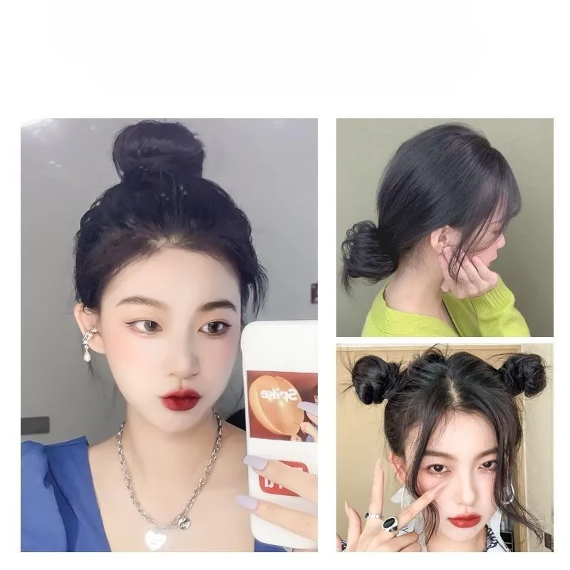 Synthetic-Hair-Bun-Curly-Straight-Hair-Messy-Bun-Scrunchies-Updo-Hair ...