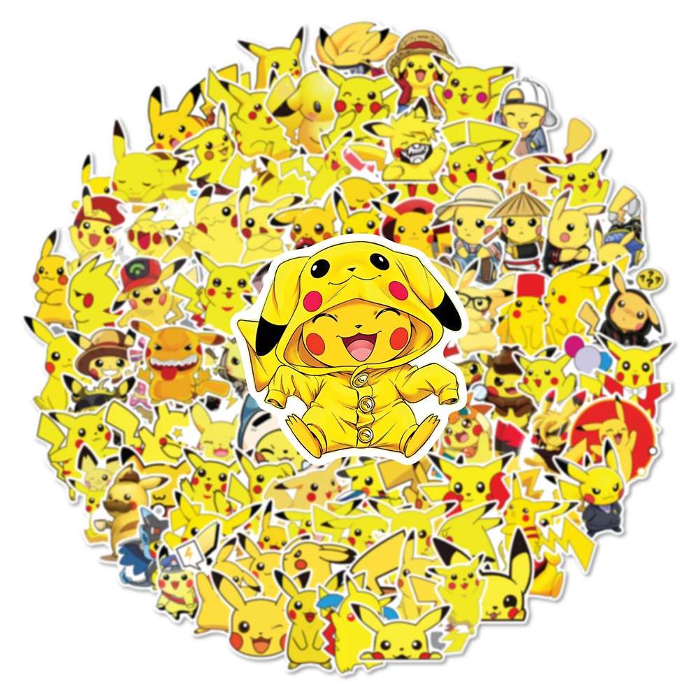 10-30-50-100PCS-Cute-Pikachu-Pokemon-Anime-Stickers-DIY-Car-Motorcycle ...