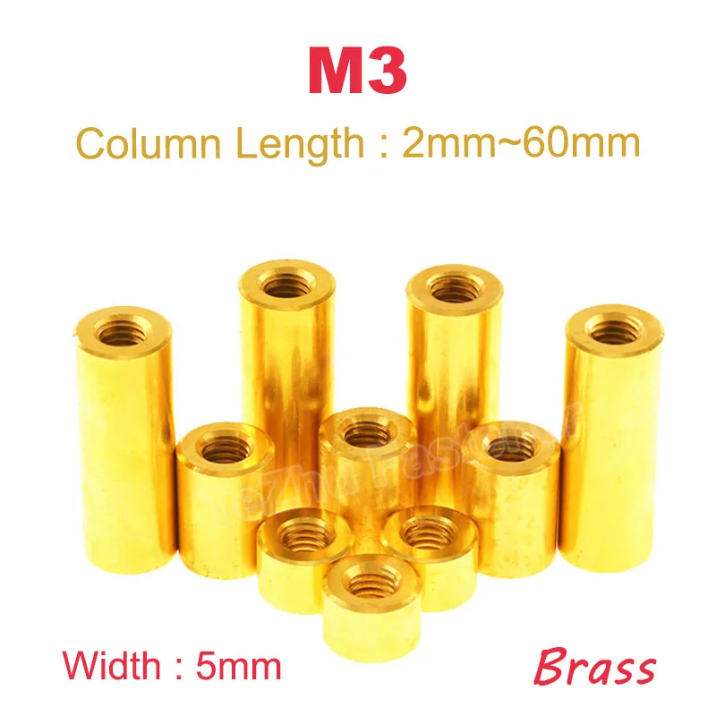5-10pcs-M3-Length-2-60mm-Round-Brass-Standoff-Spacer-Stud-Spacing-Screw ...