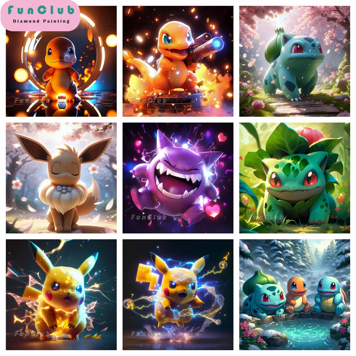 5D DIY Japan Anime Pokémon Diamond Painting Mosaic Art Cross Stitch ...