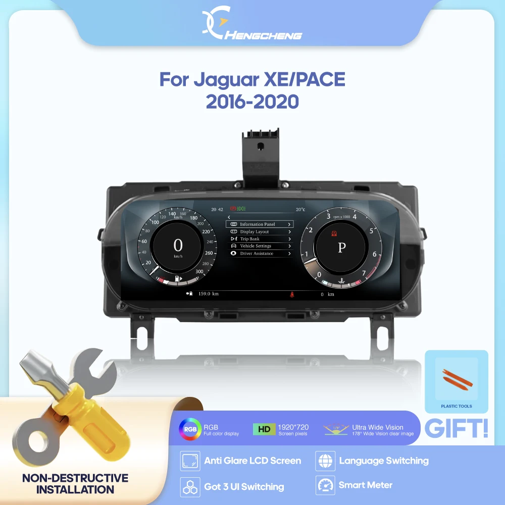 For Jaguar XE/F-PACE 2016-2020 Carplay LCD Dashboard Panel Virtual ...