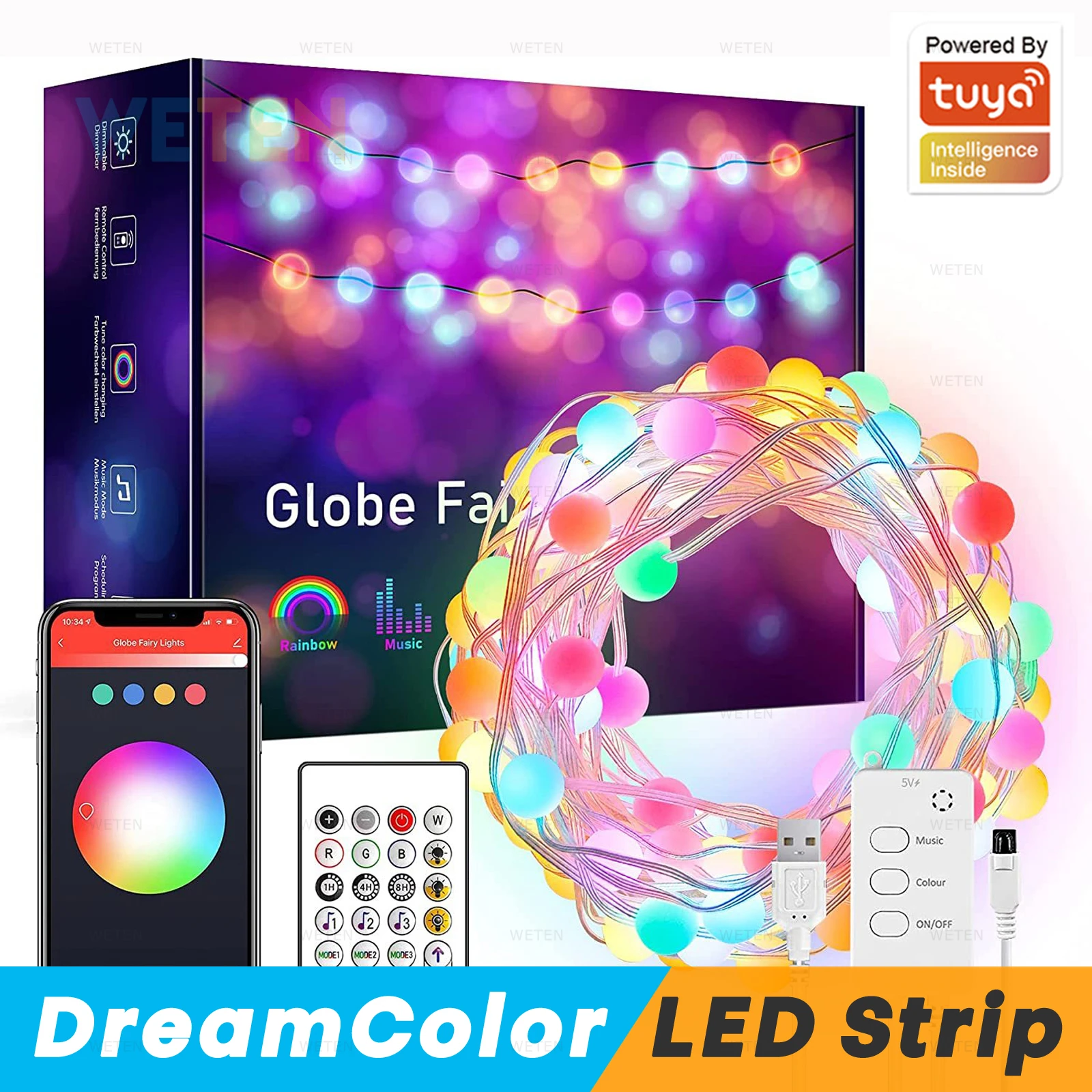 Smart Light Work Google | Alexa Smart Light Colors | Led Tape Usb Alexa ...
