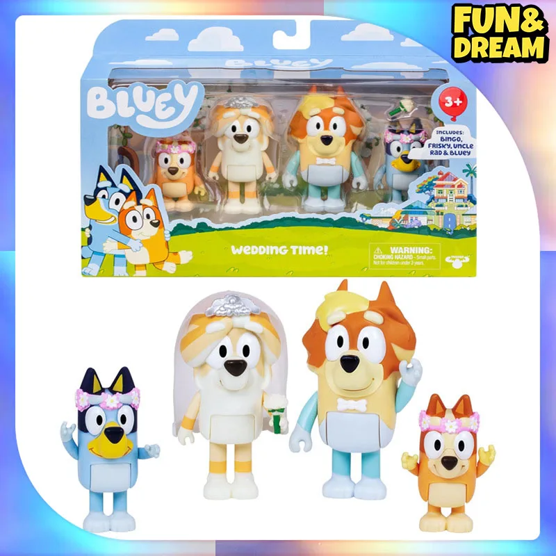 Bluey-And-Friends4-New-Wedding-Dress-Four-Piece-Bluey-Figure-Figure ...