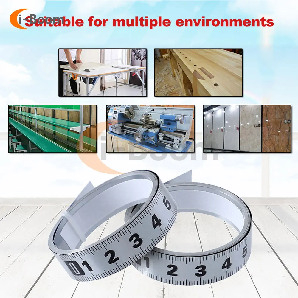 Ruban-Mesurer-Auto-adh-sif-en-Acier-Inoxydable-R-gle-d-tabli-Support ...