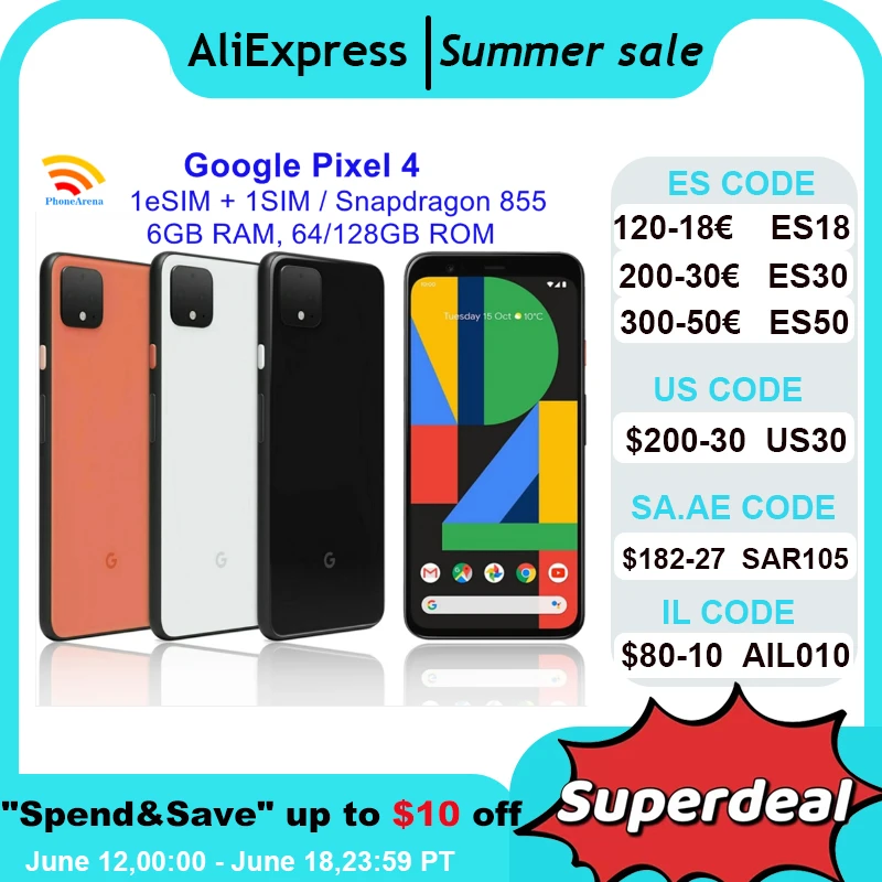 Original Google Pixel 4 Pixel4 5.7" 6gb Ram 64/128gb Rom Nfc Octa Core ...