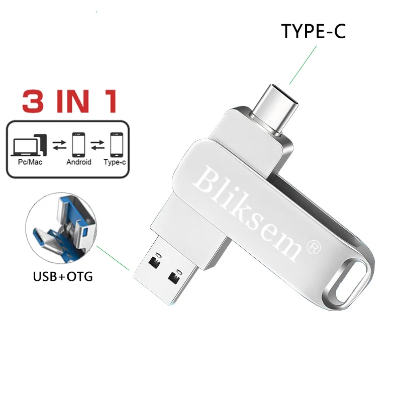 Clé USB 128 OTG, support à mémoire de 64GB 2.0 GB, lecteur Flash externe de Type C pour ...