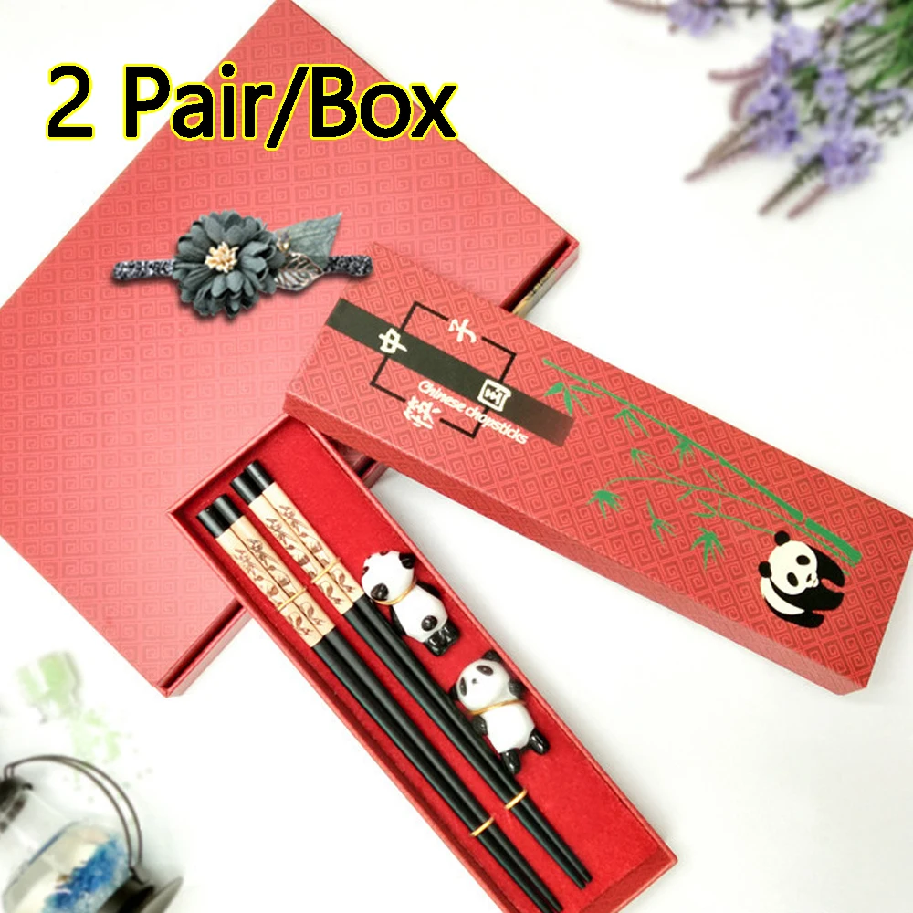 2-Pair-Panda-Chopsticks-Chinese-Chopsticks-Handmade-Tableware-Eco ...